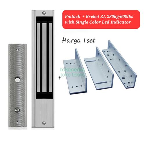 Jual Emlock Em Lock Magnetic Lock + Bracket ZL 280kg 600Lbs Single Led ...