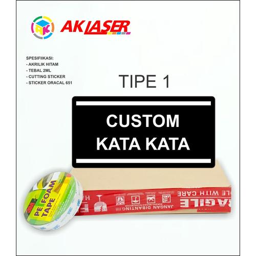 Jual AKRILIK CUSTOM AKRILIK HITAM CUSTOM KATA KATA - 20 X 10, Putih ...