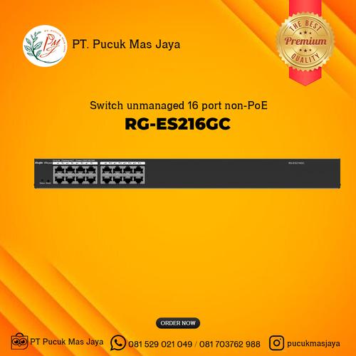Jual Switch 16 port non PoE RG-ES216GC Ruijie Reyee - Kota Denpasar - PT Pucuk Mas Jaya | Tokopedia