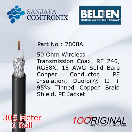 Jual BELDEN 7808A 50 Ohm Wireless Transmission Coax, RF 240, RG58X, 15 ...