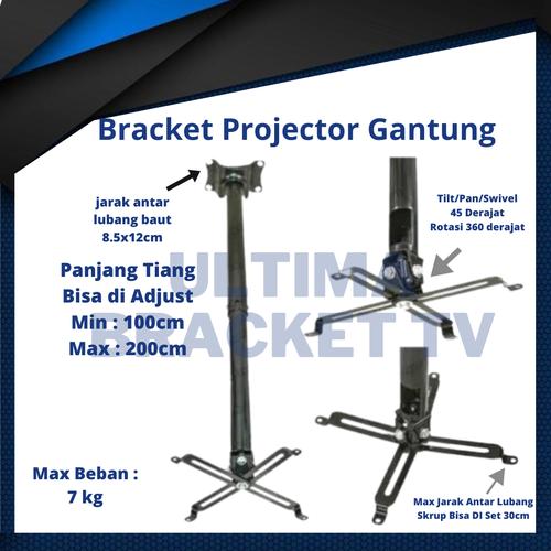Jual Bracket Projector 2 Meter/Breket gantung proyektor 2 meter - Hitam ...