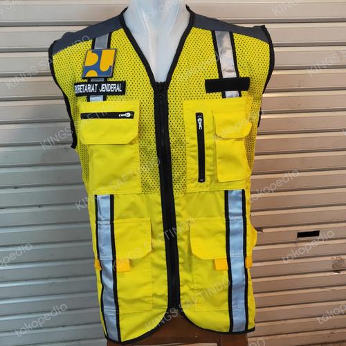 Jual ROMPI PUPR / SAFETY VEST CUSTOM BORDIR VELCRO/ROMPI PROYEK ...