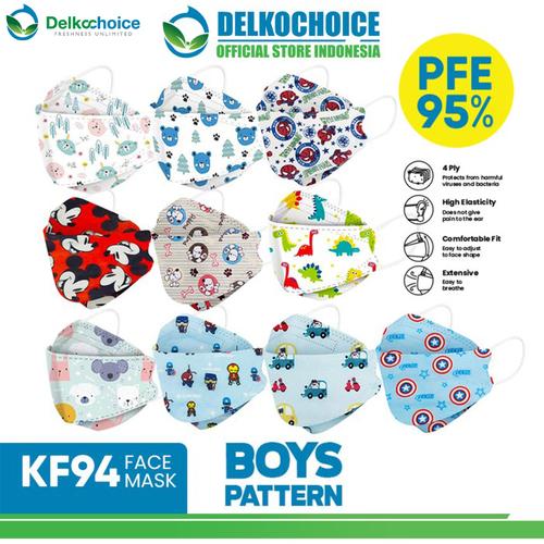 Jual Masker KF94 4PLY 3D Anak PACK isi 10pcs DELKOCHOICE Kids FACE MASK ...