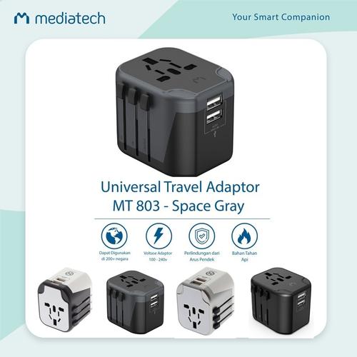 Promo Mediatech Universal Travel Adaptor 4 in 1 MT-803 Dual USB Port ...