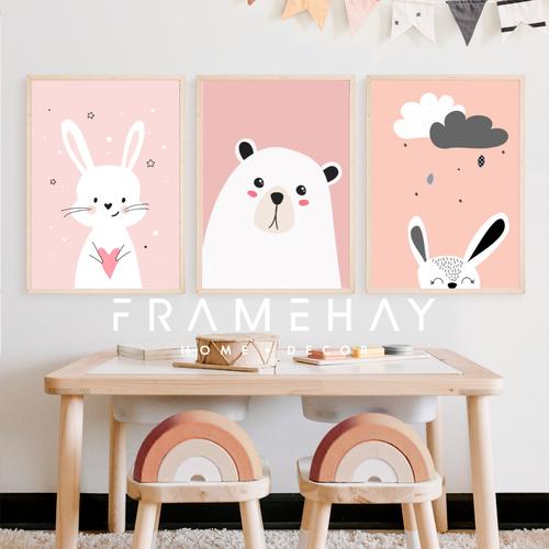 Jual Framehay Hiasan Dinding kamar Anak Poster pajangan Animal Bingkai ...