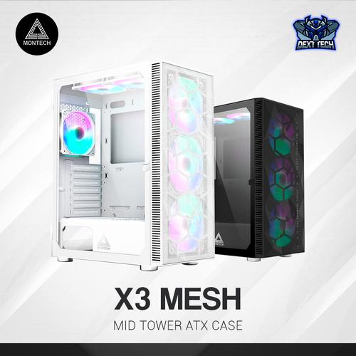 Jual MONTECH X3 Mesh Mid Tower ATX Case with 6 Rainbow Fans - Hitam ...