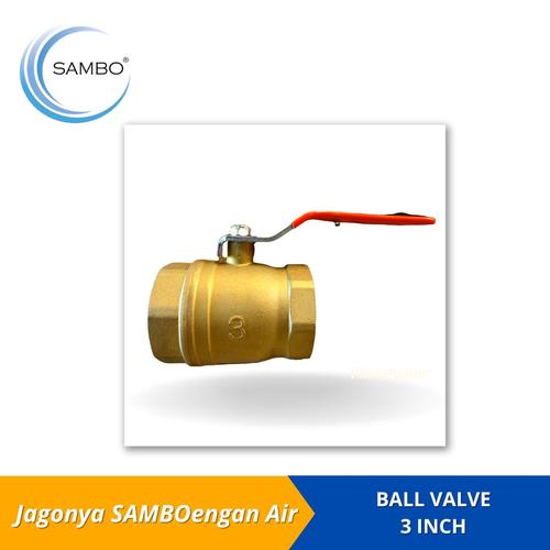 Promo Sambo Ball Valve drat 3 inch brass Kuningan - Kota Tangerang ...