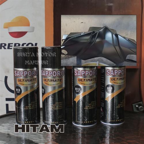 Jual Cat Semprot/Pilok/Pilox Sapporo Ultimate B13 Black Warna Hitam ...