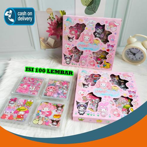 Jual STICKER BOX SANRIO ISI 100 LEMBAR SET DAILY MANUAL CUTE PATTERN ...