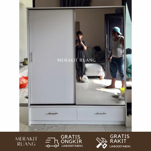 Jual Lemari Sliding 2 Pintu Plus Dua Laci Luar - 150x50x180cm - Kota ...