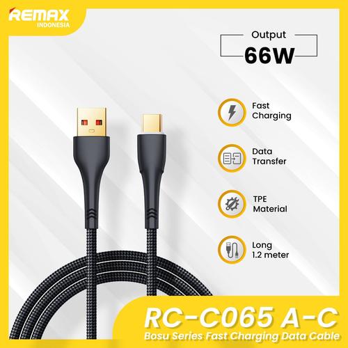 Jual Remax Cable Data USB A to Type-C Fast Charging 66W 1.2m RC-C065 ...
