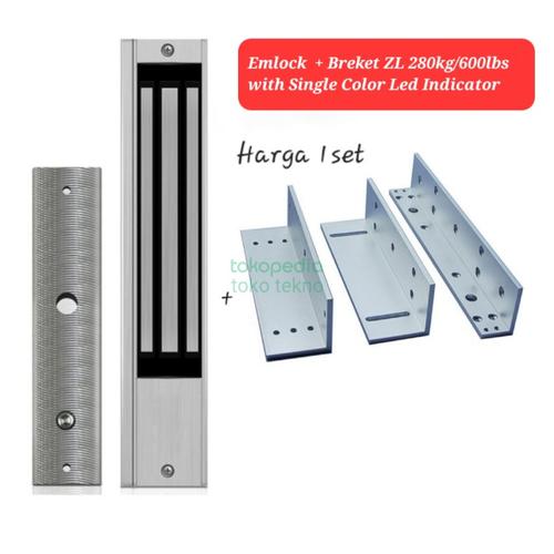 Jual MLock Magnetic Lock + Bracket ZL 600Lbs 2Kabel + Led Indicator ...
