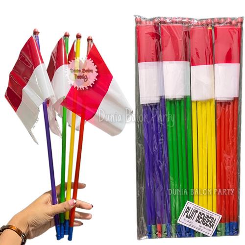 Promo Bendera Merah Putih Stik Peluit / Bendera Plus Stick Pluit 20pcs ...