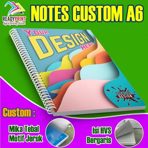 Jual Block Note Custom A6 Bergaris + Mika tebal - Isi 80 lembar Garis ...