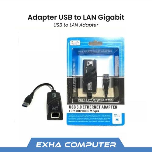 Jual USB 3.0 to LAN Ethernet Adapter 10/100/1000Mbps USB Gigabit LAN ...
