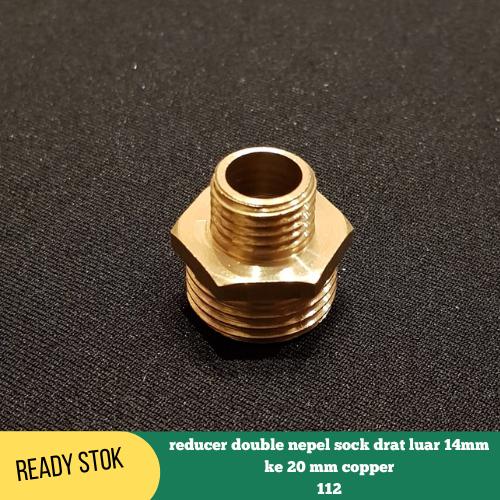 Jual reducer double nepel sock drat luar 14mm ke 20 mm copper drat ...
