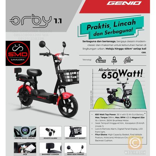 Jual Sepeda Listrik Ebike Genio Orby 1.1 350W 36V 12AH Murah BDG - Kota ...