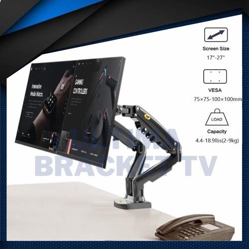 Jual Bracket Universal Dual Monitor Arm Bracket Vesa Mount 17-27 Inch ...
