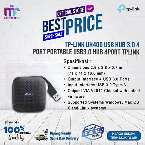 Promo TP-LINK UH400 USB HUB 3.0 4-Port / Portable USB3.0 HUB 4port ...