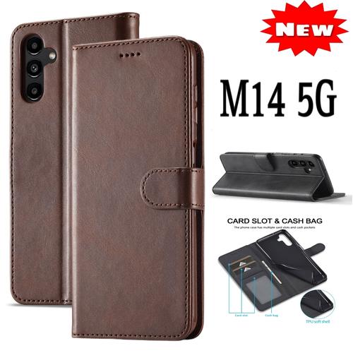 Jual Flip cover leather case dompet kulit premium Samsung M14 5G ...