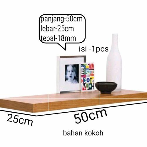 Jual rak floating shelves minimalis, rak ambalan dinding size 50cm ...