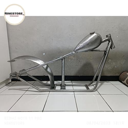 Promo Paket hemat rangka frame chopper,tangki peanut, spakbor belakang ...