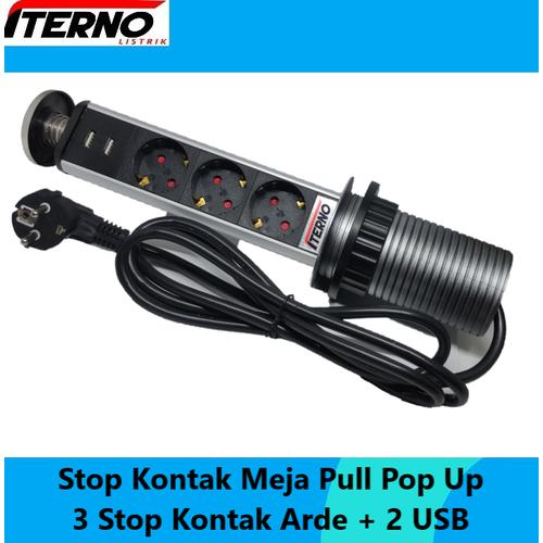 Jual Stop Kontak Meja Pull Pop Up Tarik 3 Arde EU 2 USB Iterno - 4 ...