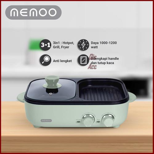 Jual MEMOO 3 In 1 Multi Cooker 1.5 Ltr Hotpot Gril Fryer 1200 Watt ...