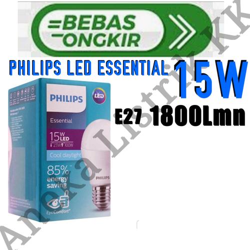 Jual PHILIPS LED ESSENTIAL 15W PUTIH KUNING E27 BOHLAM LAMPU BULB 15 W ...