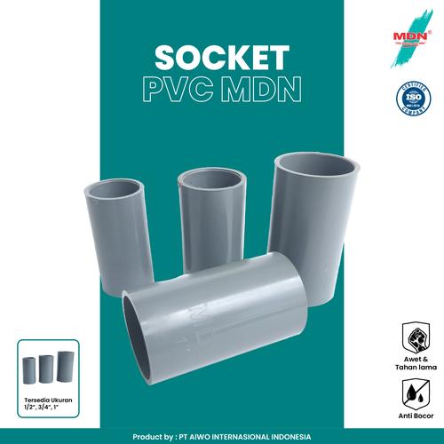 Jual SAMBUNGAN PIPA / FITTING PIPA PVC SOCK MDN - 3/4" - Kota Surabaya - MDNSTORE.ID | Tokopedia