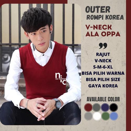 Jual Sweater Rompi Rajut Pria Korea Knit Vest Vneck Iann Vest Kantor ...