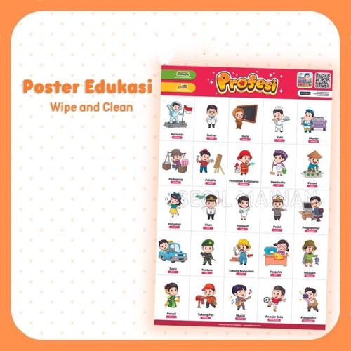 Jual Poster Edukasi anak TK SD mengenal Profesi / Poster belajar anak ...
