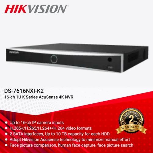 Jual HIKVISION NVR 16CH ACUSENSE 4K FACE CAPTURE 2 SLOT HDD DS-7616NXI ...