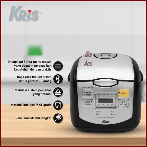 Jual KRIS Rice Cooker Digital 8 Program 800 Ml 400 Watt DRC-4ESL001 - Hitam - Kota Tangerang ...