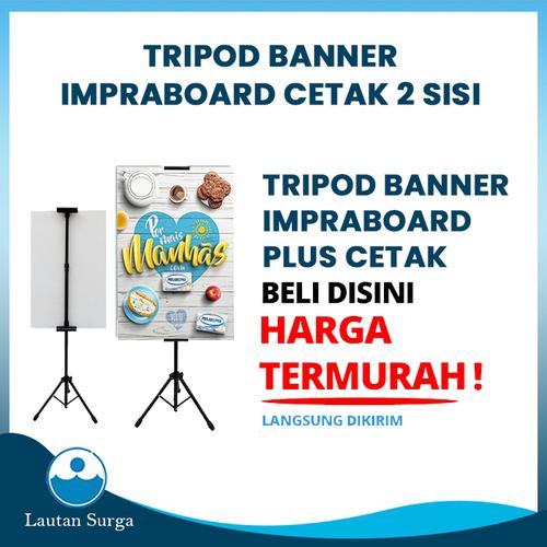 Promo Tripod Stand Banner 2 Sisi, Cetak Stiker Papan Impraboard Free ...