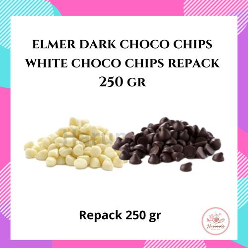 Jual Elmer Dark Choco Chips White Choco Chips Repack 250 gr - White ...