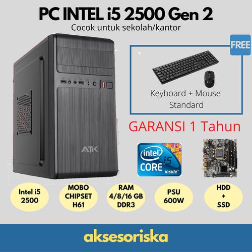 Jual CPU PC Rakitan PC Kantor Komputer Intel Core i5 2500 SSD HDD - RAM ...