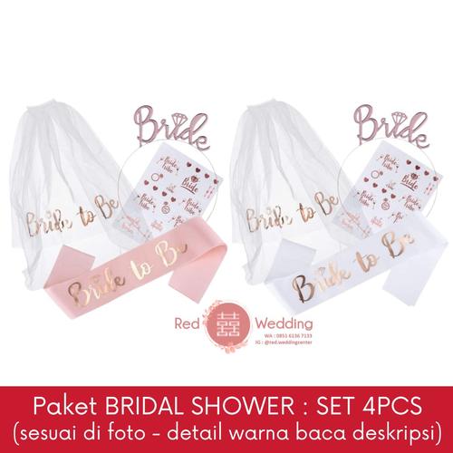 Jual Paket BRIDAL SHOWER 4PCS SET Lengkap Kualitas Premium Bride To Be ...