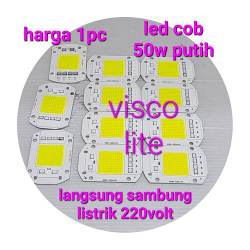 Jual mata led pju cobra 50w 50watt / chip sorot cob 50 watt arus ...