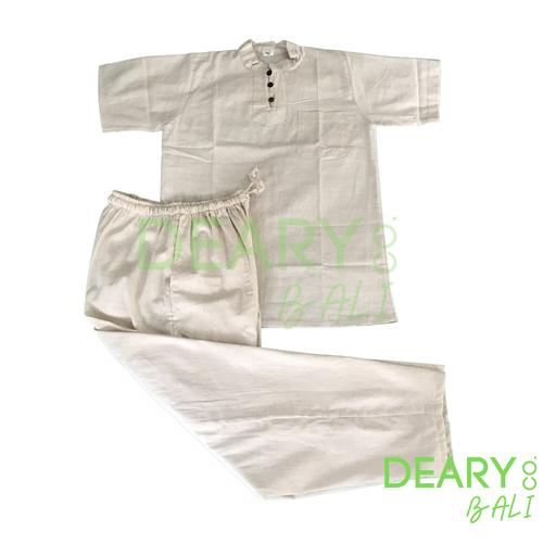 Promo One Set Pria Bali Polos Model Yoko dan Celana Panjang Bahan Kain ...