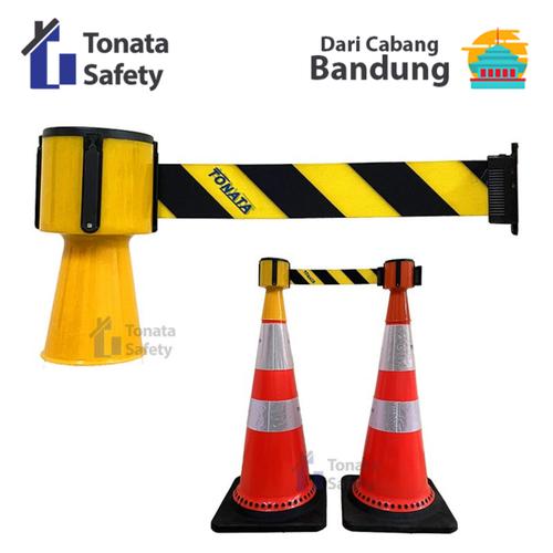 Jual Safety Cone Belt 2 Meter / Pita Pembatas Kerucut Tonata / Hitam ...