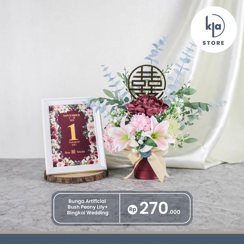 Jual Paket Bunga Artificial Bush Peony Lily + Bingkai Wedding - Kota ...