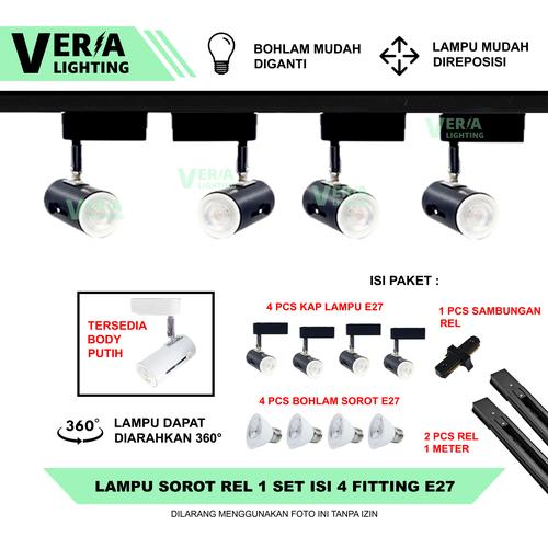 Jual Lampu Sorot 1 Set isi 4 Rel 2M LED Track Light Rel Spotlight Ulir ...