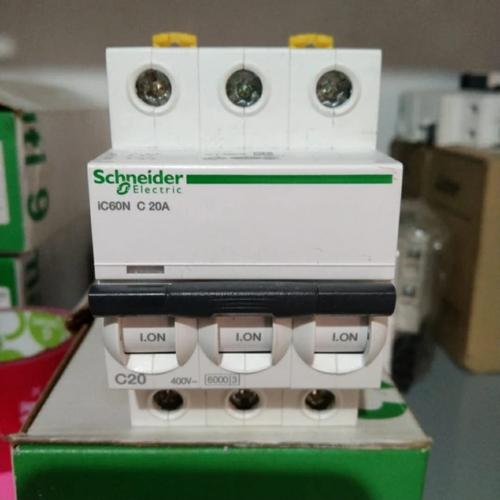 Jual MCB IC60N 3P 20A 6kA Schneider 3Phase 3Pole - Jakarta Pusat - sinar bintang sinergi | Tokopedia