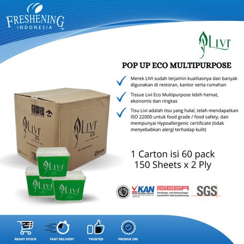 Jual Tissue Pop Up ECO - Livi [150's x 2 PLY / 1 dus / 60 pack] - Kab ...