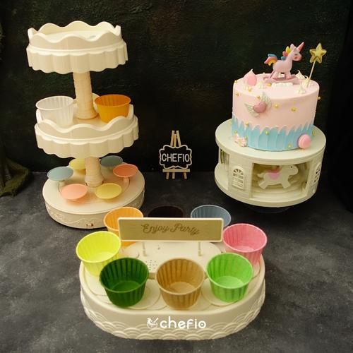 Jual Chefio Go Round Rotating Table / Meja Putar Cupcake Sushi Dessert ...