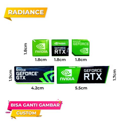 Jual Sticker cutting timbul Nvidia RTX Geforce MX 3D emblem bisa custom ...