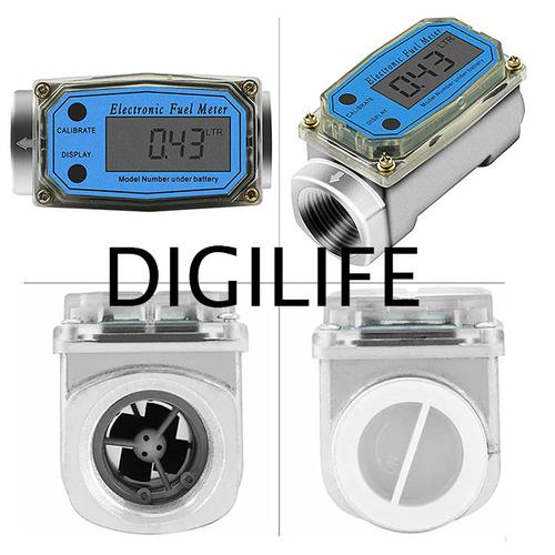 Jual Turbine Water Flow Meter 1.5" Digital 1,5 Inch Fuel Solar NPT ...