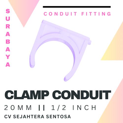 Jual Klem Conduit LESSO 20mm 1/2 Penjepit Pipa Listrik Conduit Clamp ...