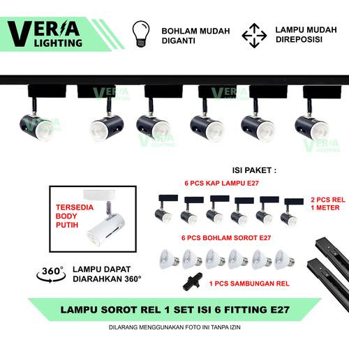 Jual Paket 6 Set Lampu Sorot Plafon Rel LED Spotlight Track Light Rell ...
